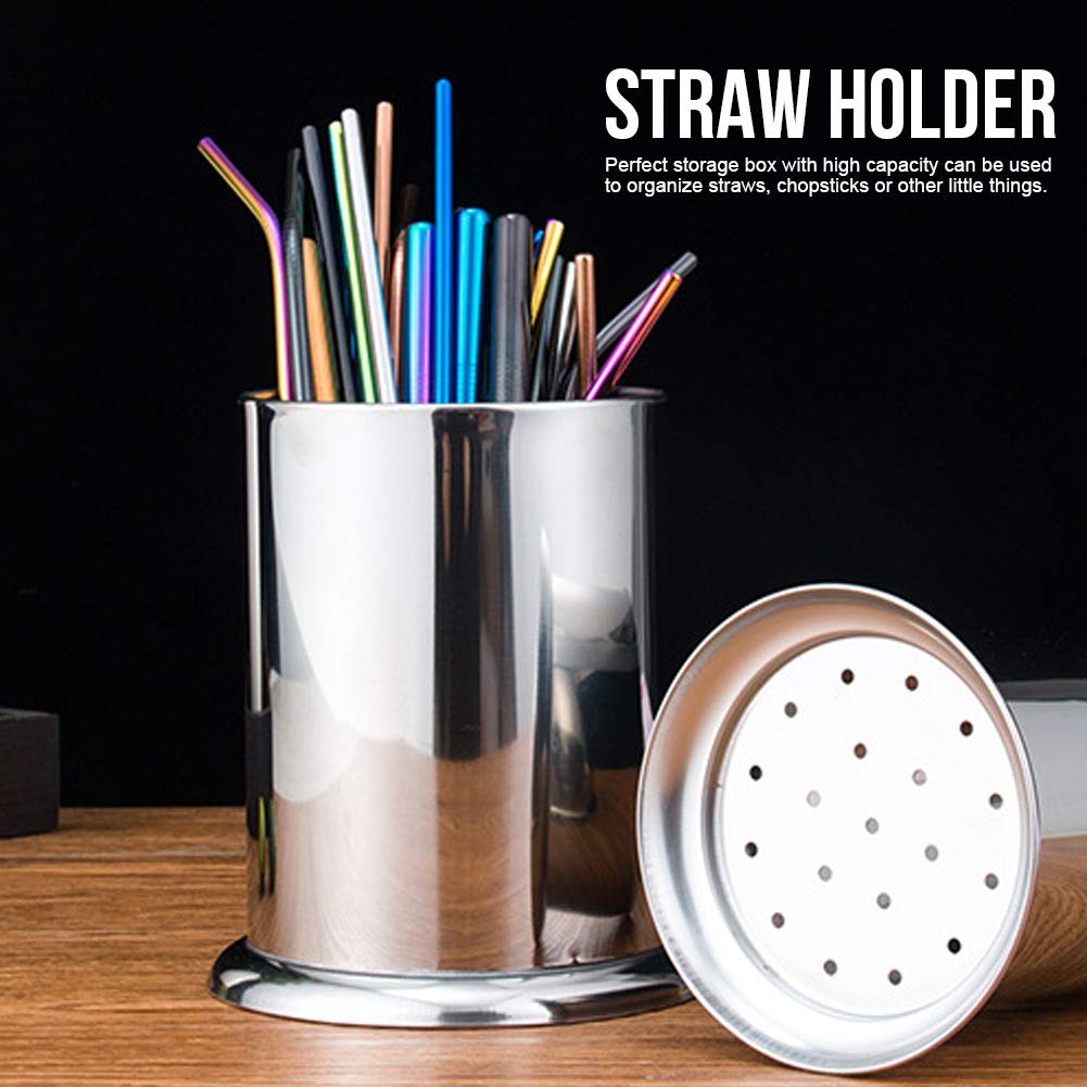 Straw Holder, Plastic Cutlery Holder Tableware Holder Stainless Steel Cutlery Storage Holder For Tableware Chopsticks Straw Spoon Fork(trumpet)
