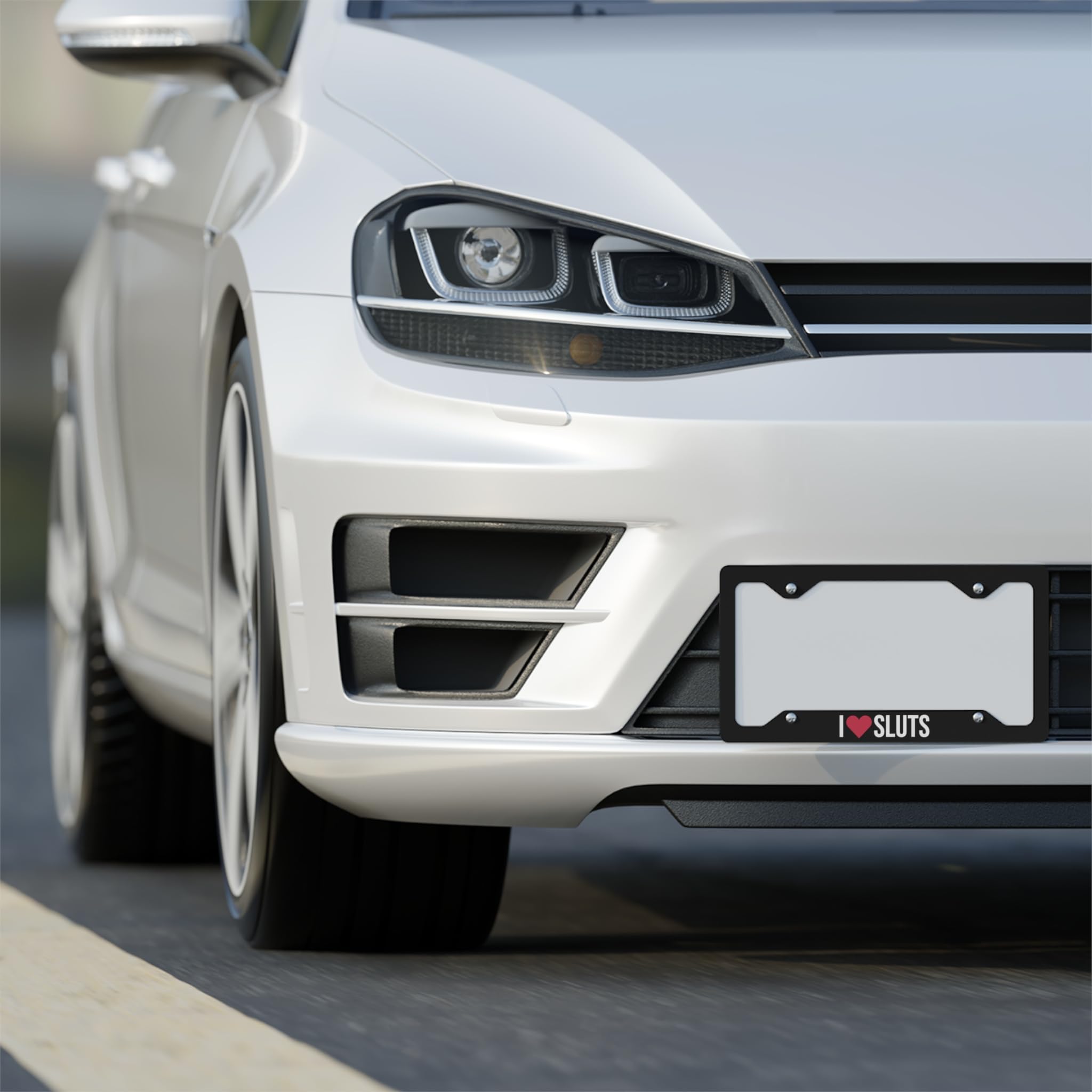 I Love Sluts License Plate Frame Funny Car Accessory Novelty Gift License Plate Frame