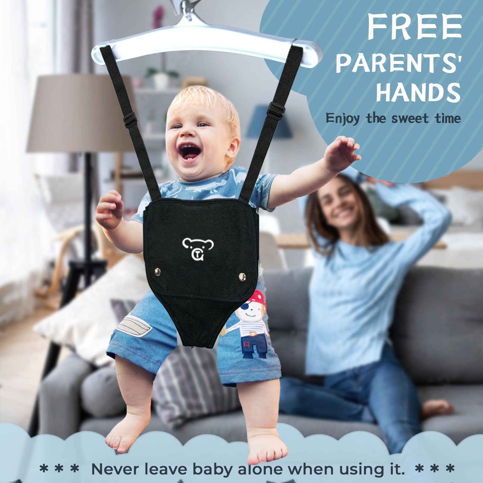 Baby Jumper with Stand,Baby Bouncer,Easy Set-Up,Baby Exerciser for Active Babies,Suitable for Indoor and Outdoor