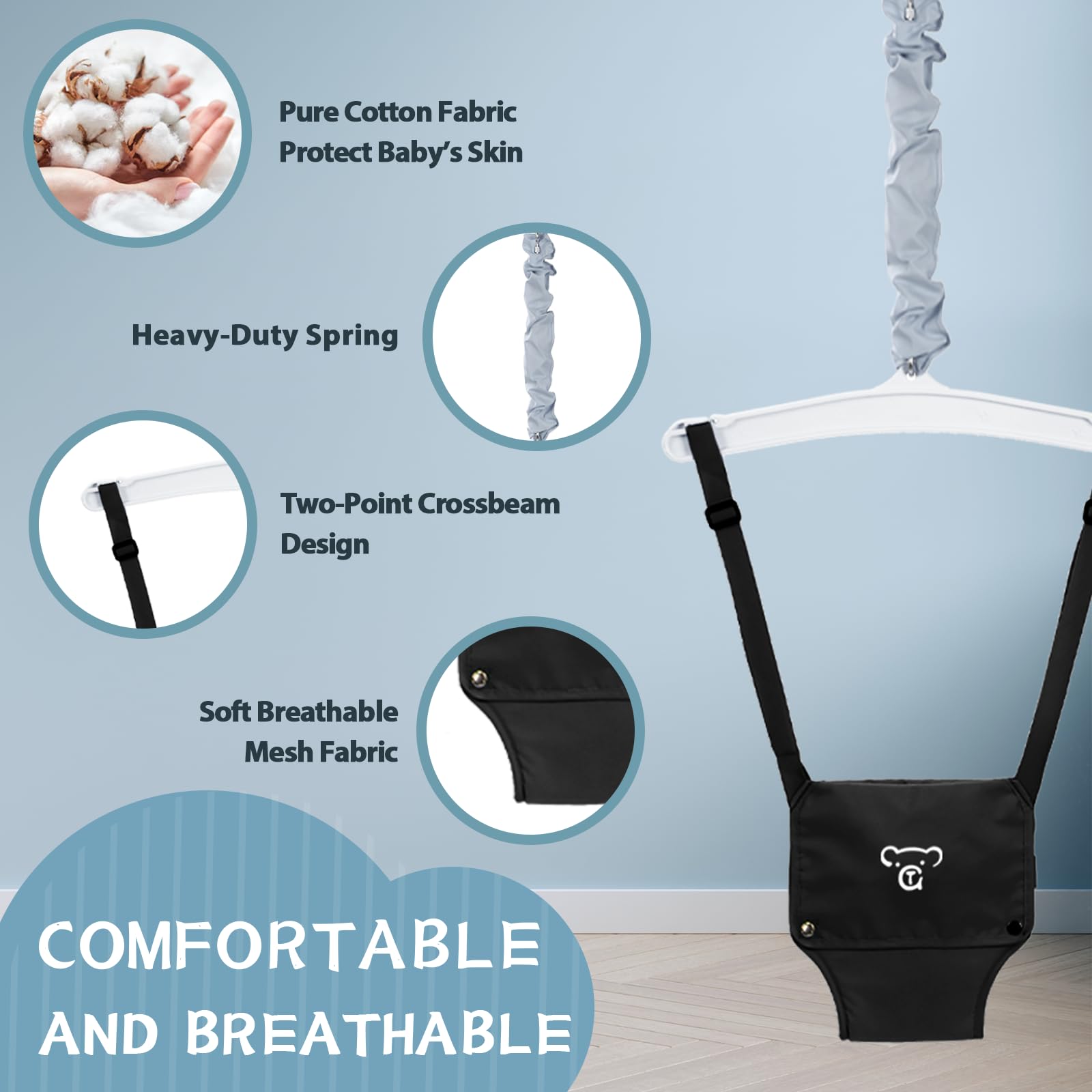 Baby Jumper with Stand,Baby Bouncer,Easy Set-Up,Baby Exerciser for Active Babies,Suitable for Indoor and Outdoor