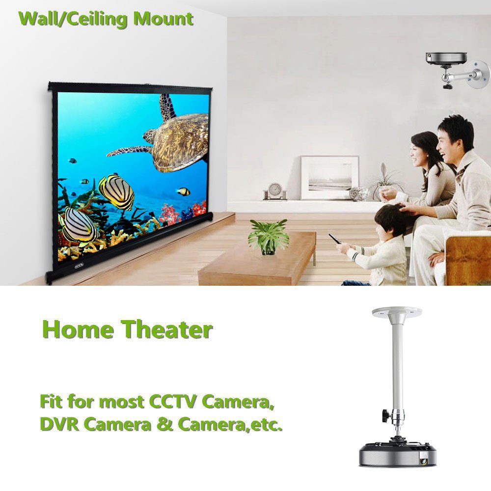LANTWOO 8.3inch Length Mini Projector Wall Ceiling Mount Hanger, Aluminum Alloy LCD/DLP Video Projection Mount Bracket, 1/4inch Thread & 6.6 lbs Safe Load