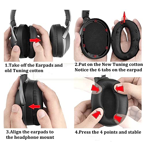 Replacement Ear Pads Cushions, Soft Earpads Cover Compatible for Sony WH-1000XM3 Noise-Cancelling Over Ear Headphones (Gold)