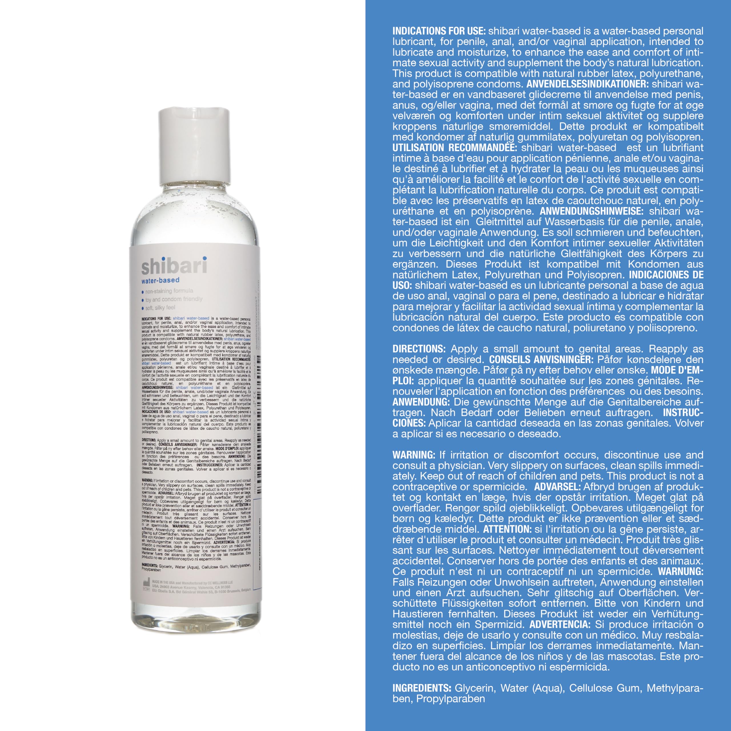 Shibari Premium Water-Based Lubricant, Personal Lube for Women, Men, and Couples (8 FL Oz (Pack of 1), Water-Based)