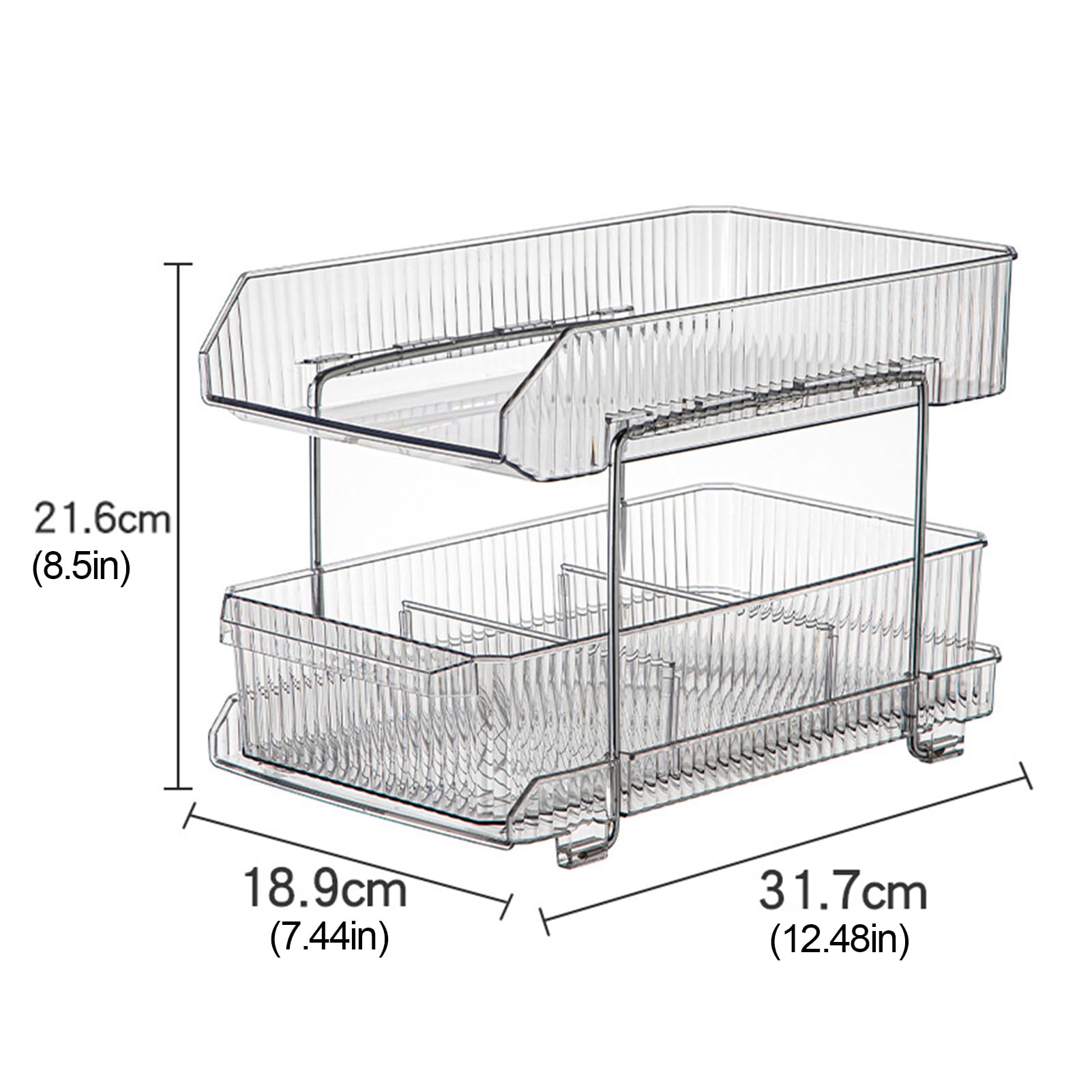 Under Sink Drawer Organizer, Cabinet Organizers Shelves, 2 Tier Clear Kitchen Cabinet Organizer, Under Sink Cabinet Organizer, Under Sink Storage Rack, Under Sink Shelf Organizer for Kitchen Bathroom