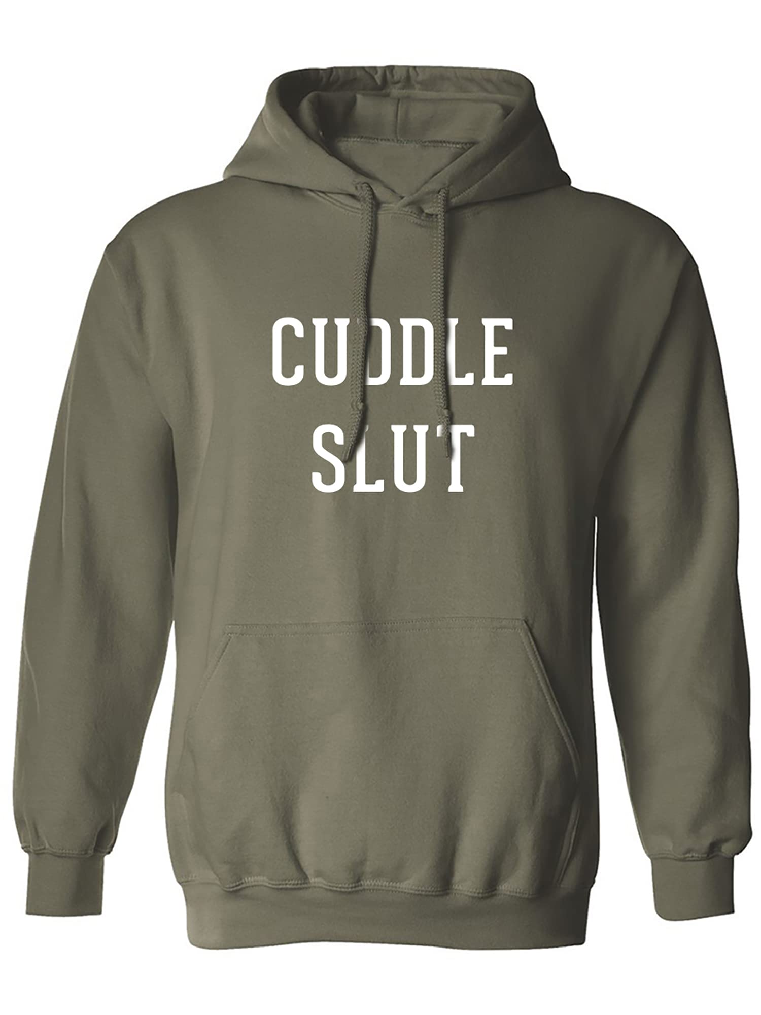 zerogravitee CUDDLE SLUT Adult Hooded Sweatshirt in Military Green - Large