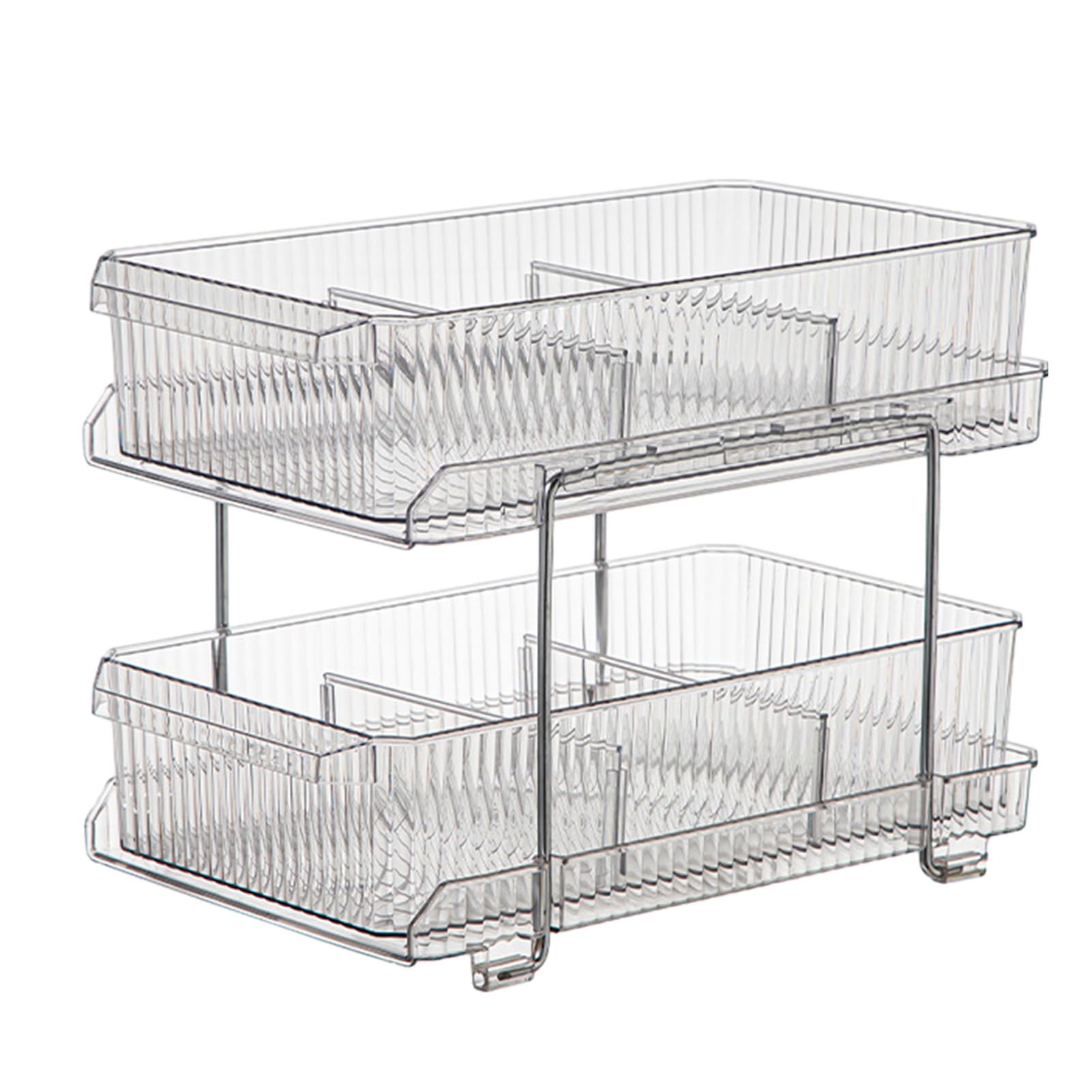 Under Sink Drawer Organizer, Cabinet Organizers Shelves, 2 Tier Clear Kitchen Cabinet Organizer, Under Sink Cabinet Organizer, Under Sink Storage Rack, Under Sink Shelf Organizer for Kitchen Bathroom