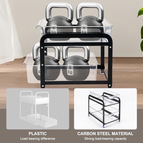 Clear Bathroom Under Sink Organizers and Storage,2 Tier Pull Out Cabinet Organizer,Multi-Purpose Slide-out Medicine Organizer Shelf,Kitchen Pantry Organizer,Under Vanity Storage Organizer