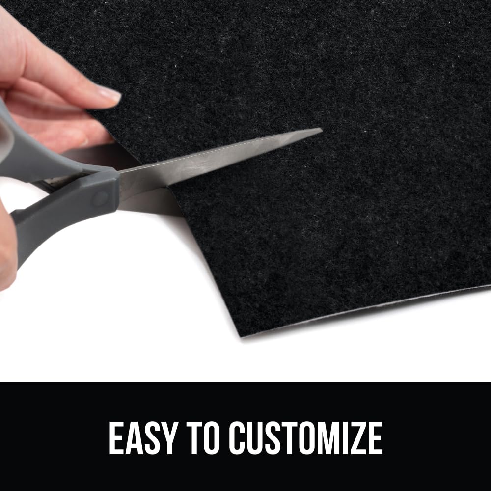 GORILLA GRIP LeakGuard Non-Adhesive Under Sink Mat for Kitchen Cabinet, Waterproof Quick Dry Shelf Liner, Durable Absorbent Felt Mats for Bathroom Sinks, Cabinets, Dresser, Easy to Trim, 24x30 Black