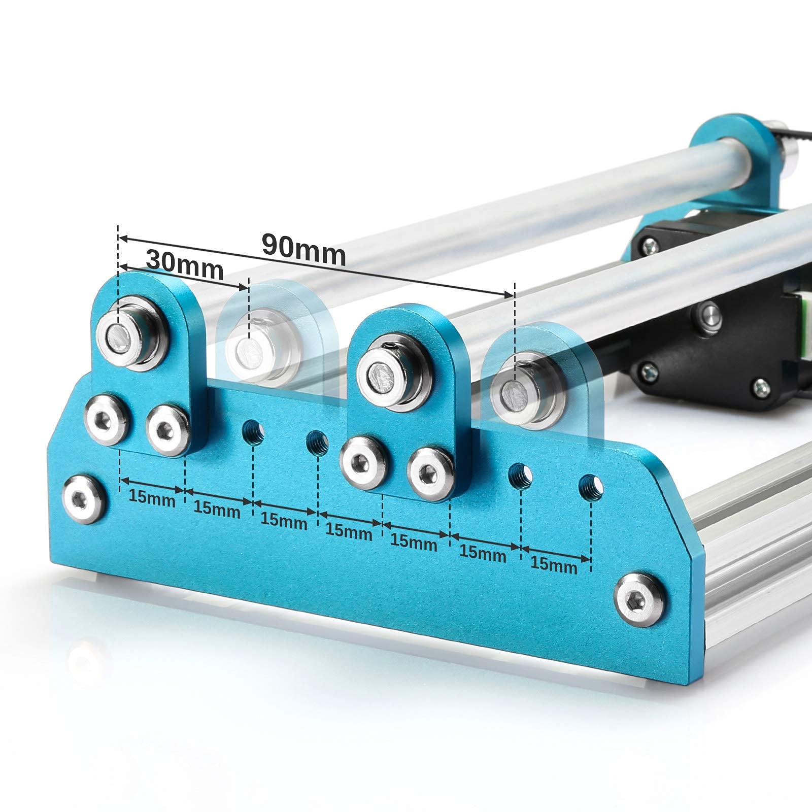 Genmitsu Laser Engraver Aluminum Y-axis Rotary Roller Engraving Module for Laser Engraving Cutting Cylindrical Objects Cans, DIY Laser Marking Compatible With Most Kinds of Desktop Laser Engravers