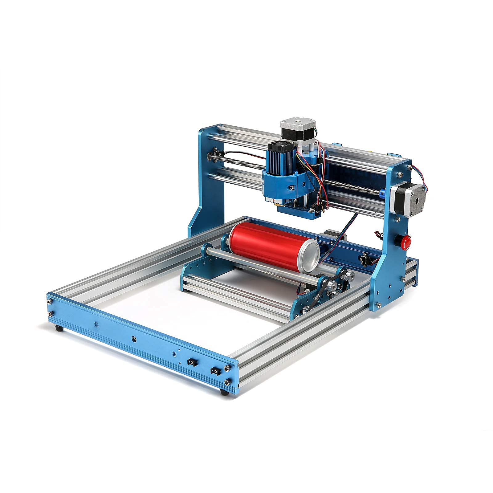 Genmitsu Laser Engraver Aluminum Y-axis Rotary Roller Engraving Module for Laser Engraving Cutting Cylindrical Objects Cans, DIY Laser Marking Compatible With Most Kinds of Desktop Laser Engravers
