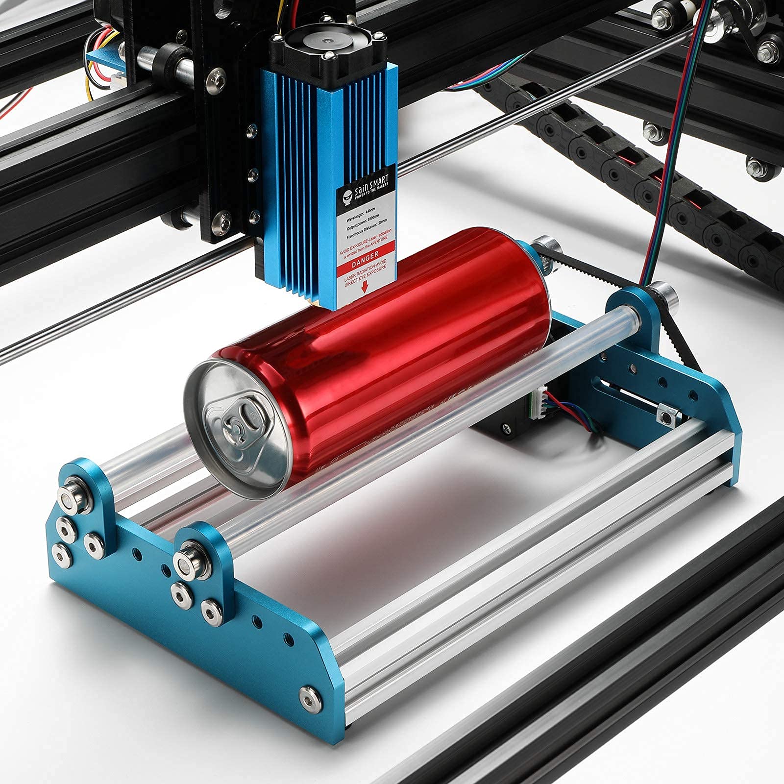 Genmitsu Laser Engraver Aluminum Y-axis Rotary Roller Engraving Module for Laser Engraving Cutting Cylindrical Objects Cans, DIY Laser Marking Compatible With Most Kinds of Desktop Laser Engravers