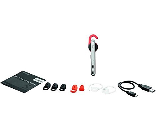Jabra Talk 45 Bluetooth Headset for High Definition Hands-Free Calls with Dual Mic Noise Cancellation, 1-Touch Voice Activation and Streaming Multimedia (Renewed)