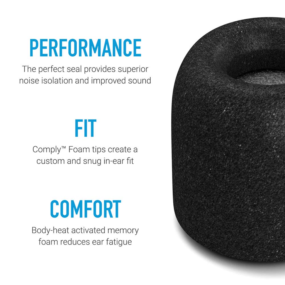 Comply Isolation Plus Replacement Noise Reducing Earbud Tips with WaxGuard for Sony MDR-XB50AP, XBA-Z5, MDR-EX1000, XBA-A2, MDR-EX1000, WI-1000X, WI-C-400, and More Earphones (Large, 3 Pairs)