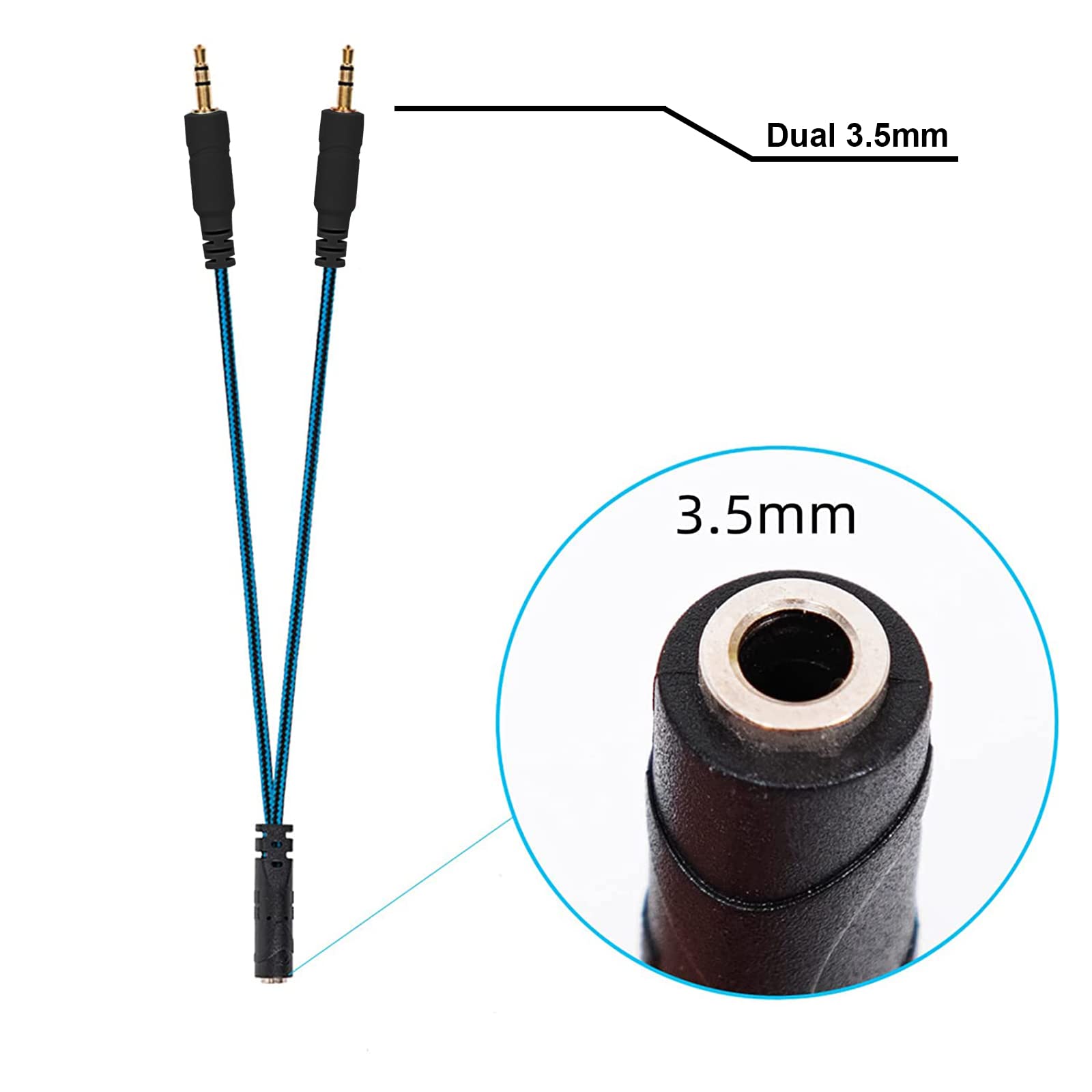 Arctis 3 Audio Cable Cord Replacement for SteelSeries Arctis 7, Arctis 5, Arctis Prime, Arctis Pro Wireless, Arctis Pro Gaming Headset with Dual 3.5mm Plug Headphone Splitte (6.5Ft/2M)