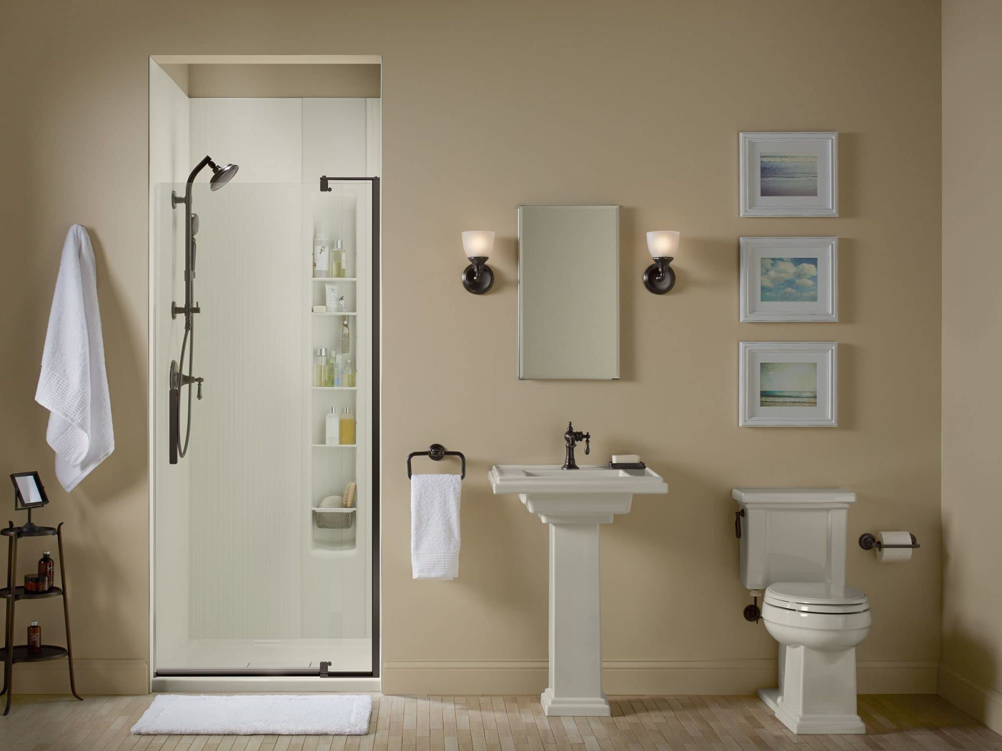 KOHLER CB-CLC1526FS CLC Flat 15" W x 26" H Aluminum Single Medicine Cabinet with Mirrored Door, Beveled Edges, Anodized Aluminim