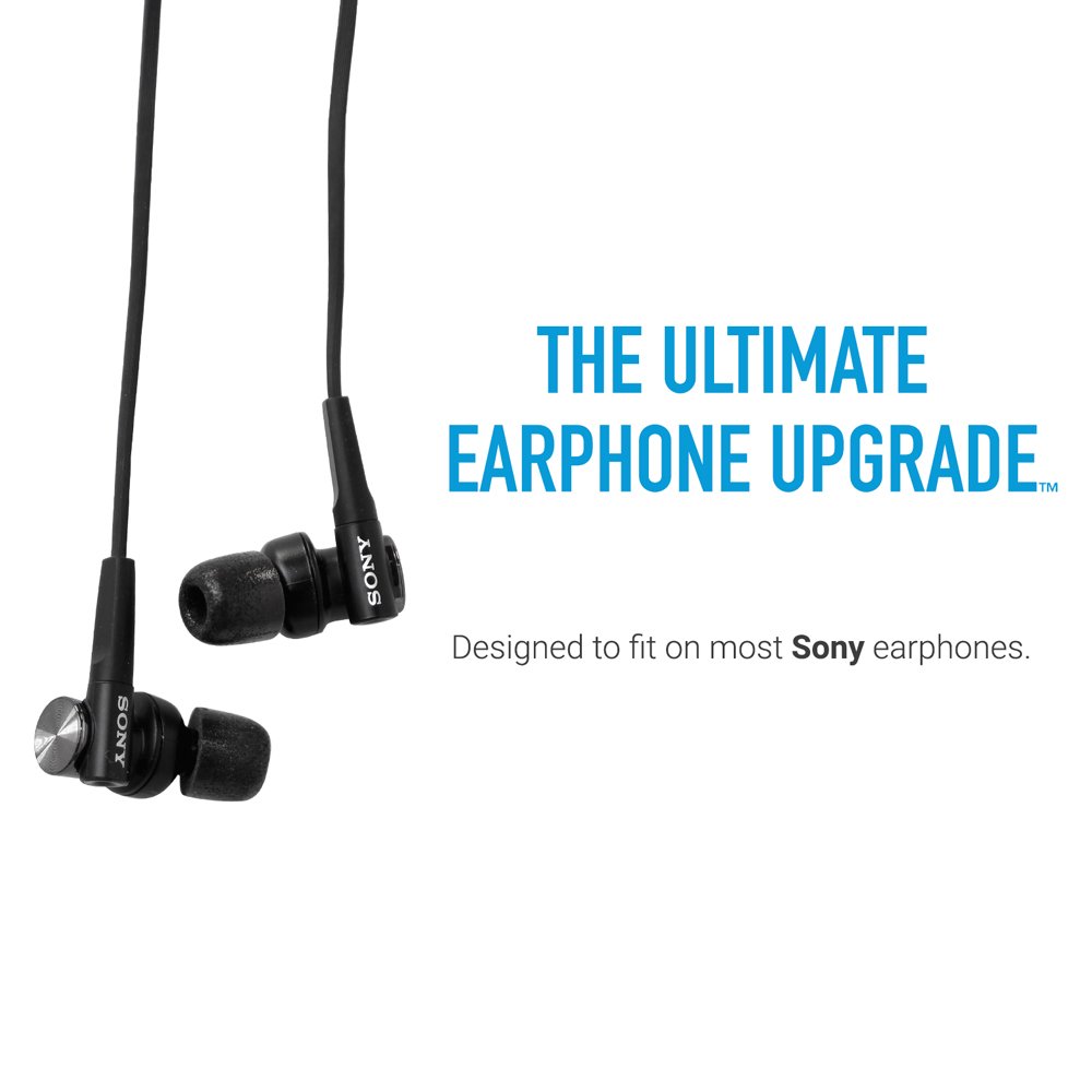 Comply Isolation Plus Replacement Noise Reducing Earbud Tips with WaxGuard for Sony MDR-XB50AP, XBA-Z5, MDR-EX1000, XBA-A2, MDR-EX1000, WI-1000X, WI-C-400, and More Earphones (Large, 3 Pairs)