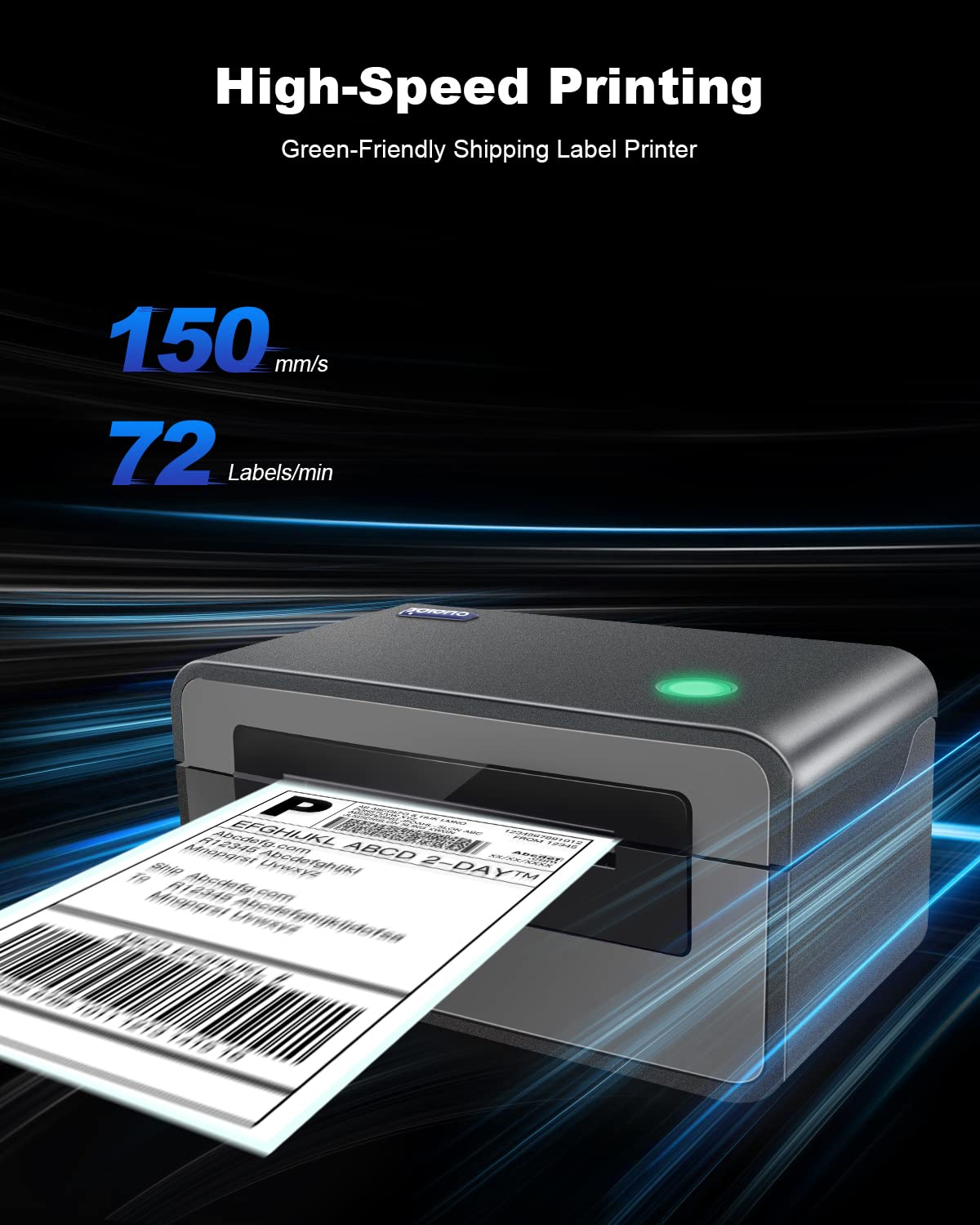 POLONO Shipping Label Printer Gray, 4x6 Thermal Label Printer for Shipping Packages, Commercial Direct Thermal Label Maker,Thermal Labels, 4"x 6" Direct Thermal Shipping Label (Pack of 1000