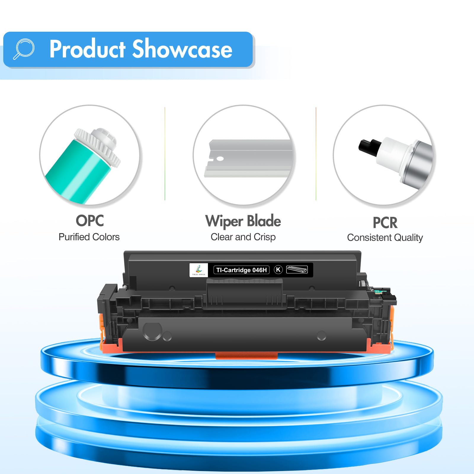 TRUE IMAGE Compatible Toner Cartridge Replacement for Canon 046 046H CRG-046H MF733Cdw Toner Canon Color ImageClass MF733Cdw MF731Cdw MF735Cdw LBP654Cdw Printer Ink (Black, 1-Pack)