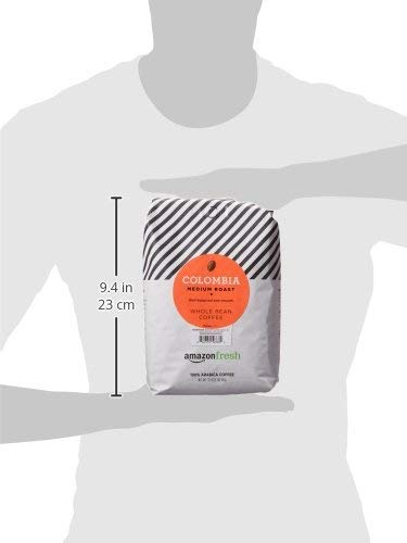 AmazonFresh Colombia Whole Bean Coffee, Medium Roast, 32 Ounce