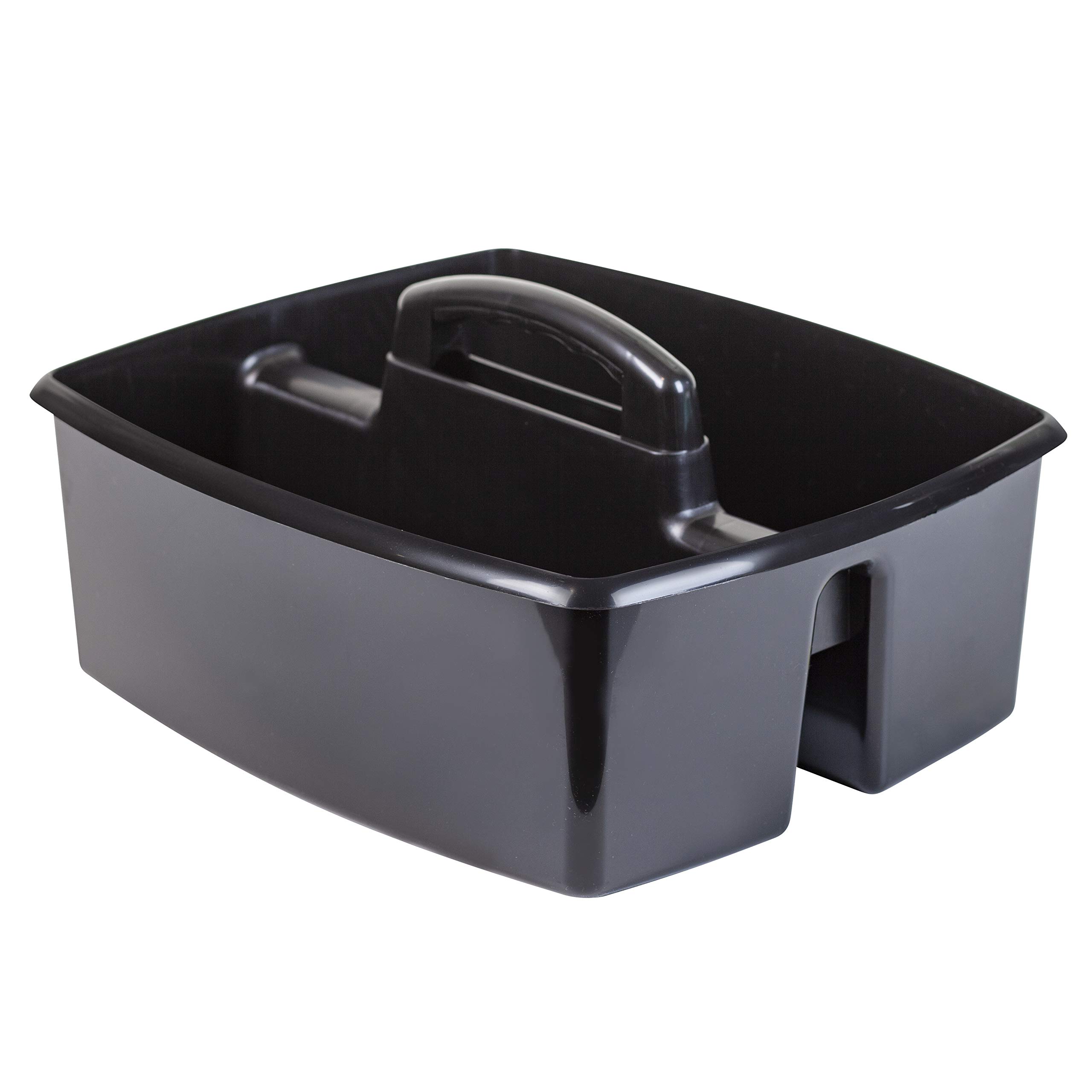 Storex 2-Compartment Large Caddy β Multipurpose Classroom Organizer with Handle, Black, 1-Pack (00973A06C)