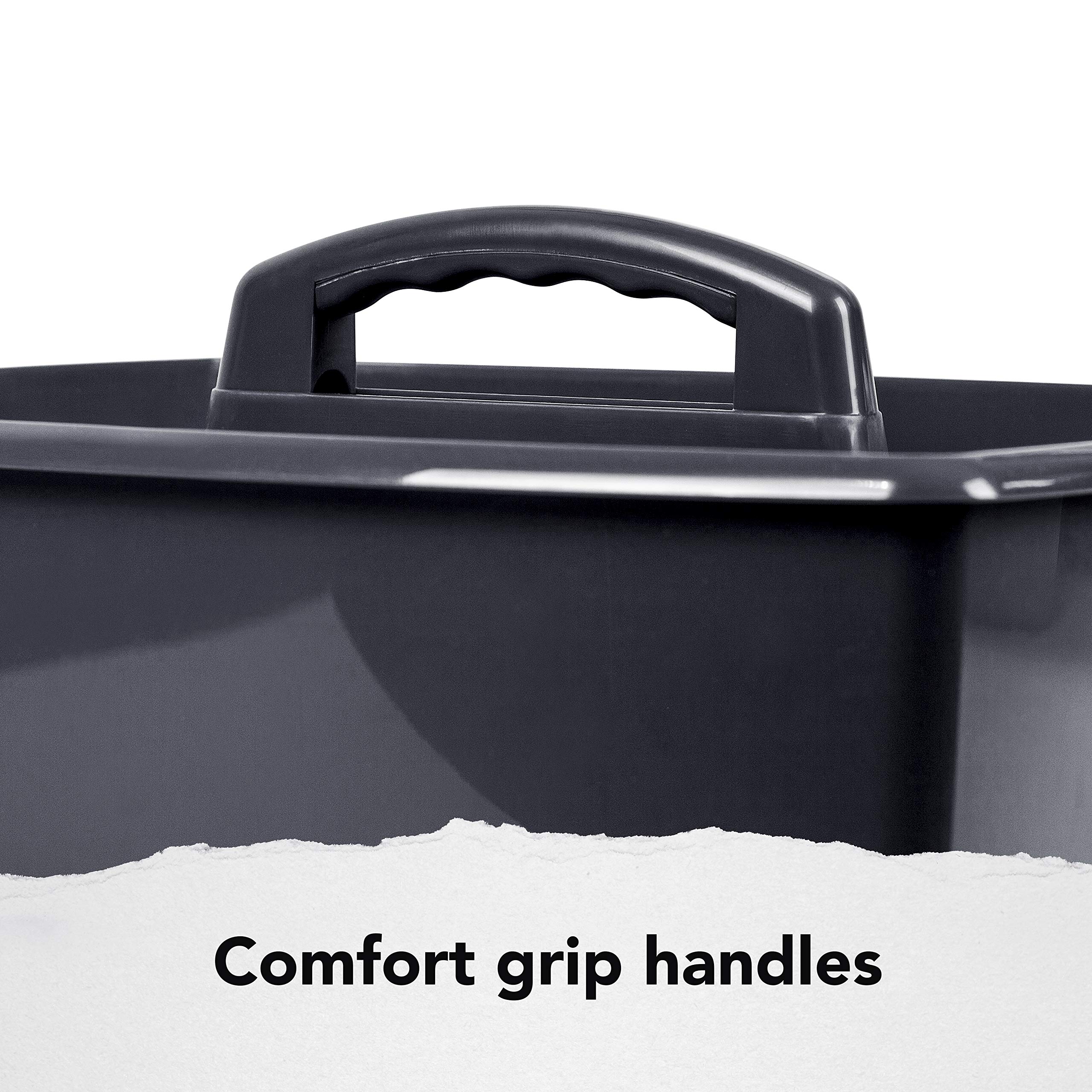 Storex 2-Compartment Large Caddy β Multipurpose Classroom Organizer with Handle, Black, 1-Pack (00973A06C)