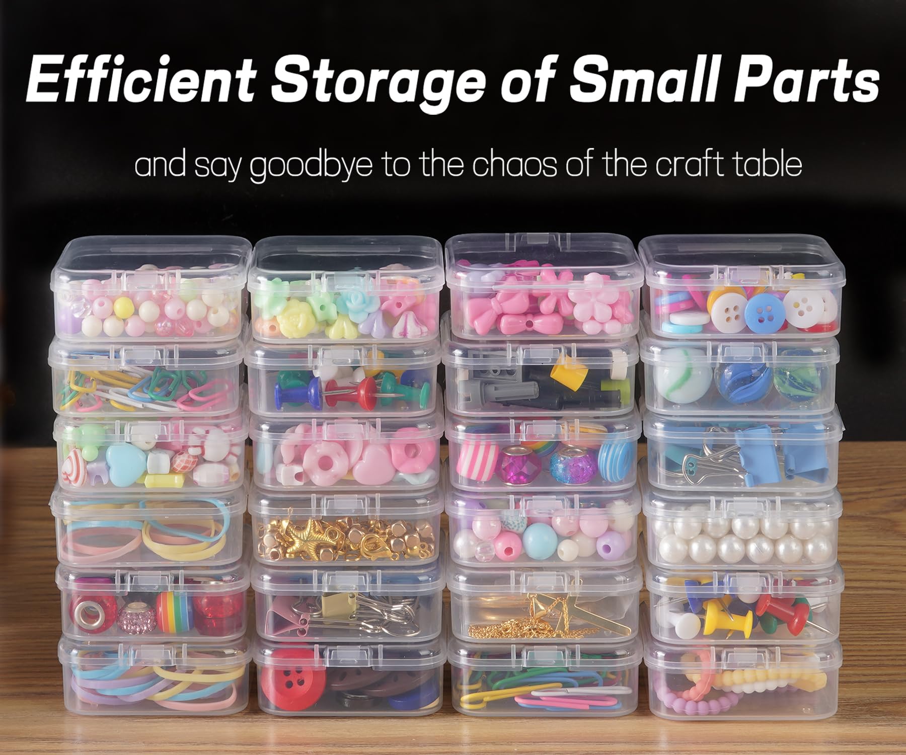 12 Pack Small Plastic Beads Storage Containers Box, Clear Bead Organizer Case with Snap-Tight Closure Hinged Lid for Storage Small Items, Beads, Crafts, Jewelry, Hardware (2.17 x 2.17 x 0.79 in)