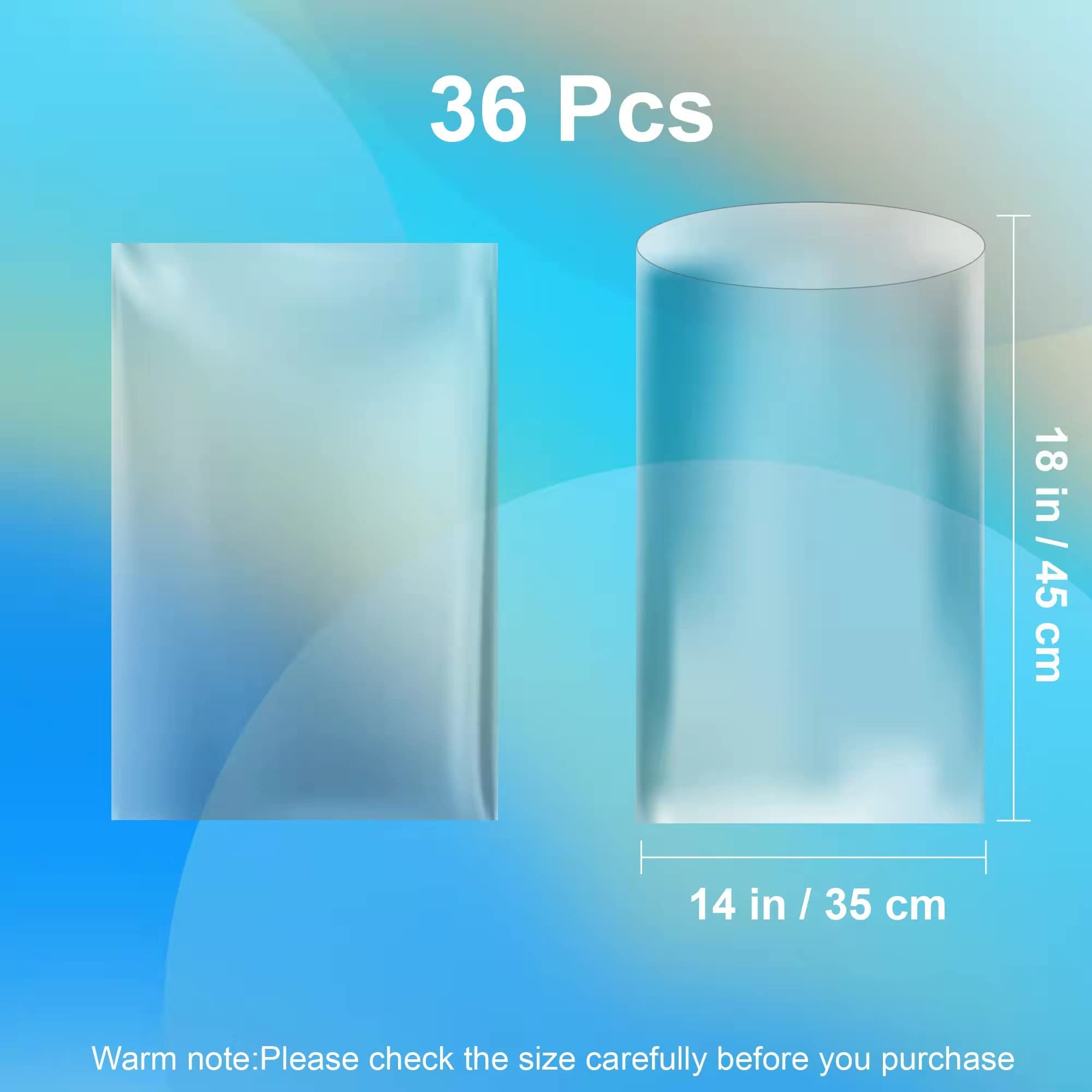 AOUKAR Shrink Wrap Bags for Gift Baskets 36Pcs 14x18 Inches Chear PVC Heat Shrink Bags Cellophane Wrap for Packaging Large Bags