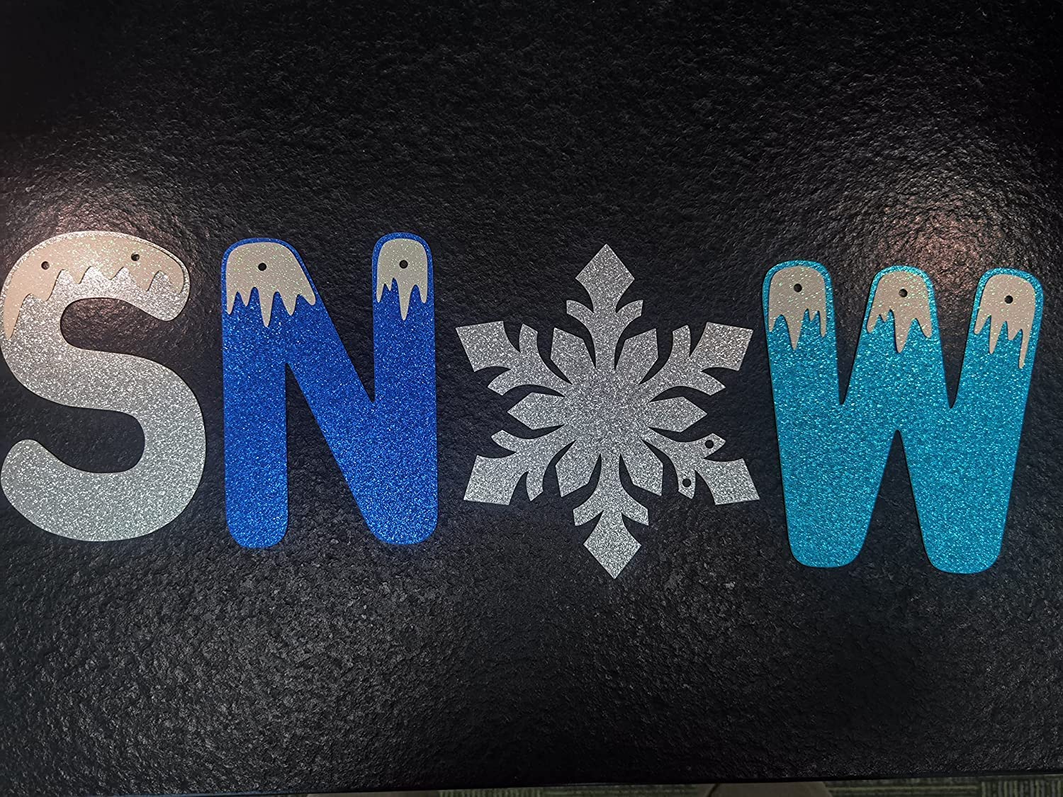 MZ.ogm Glittery Let it Snow Banner with Snowflake Garland Snowflake Decorations Let it Snow Decorations Winter Wonderland Decorations Happy Holidays Banner