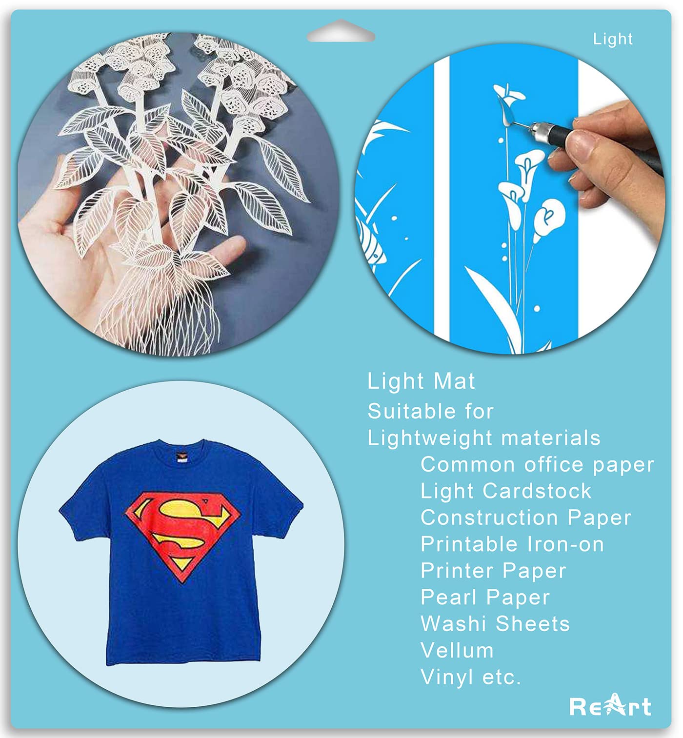 ReArt Cutting Mat Variety 6 Packs Adhesive Replacement - Strong, Standard, Light Grip Suit for Cricut Maker/Explore Air 2/Air/One - 12in x 12in x 3 Packs, 12in x 24in x 3 Packs.