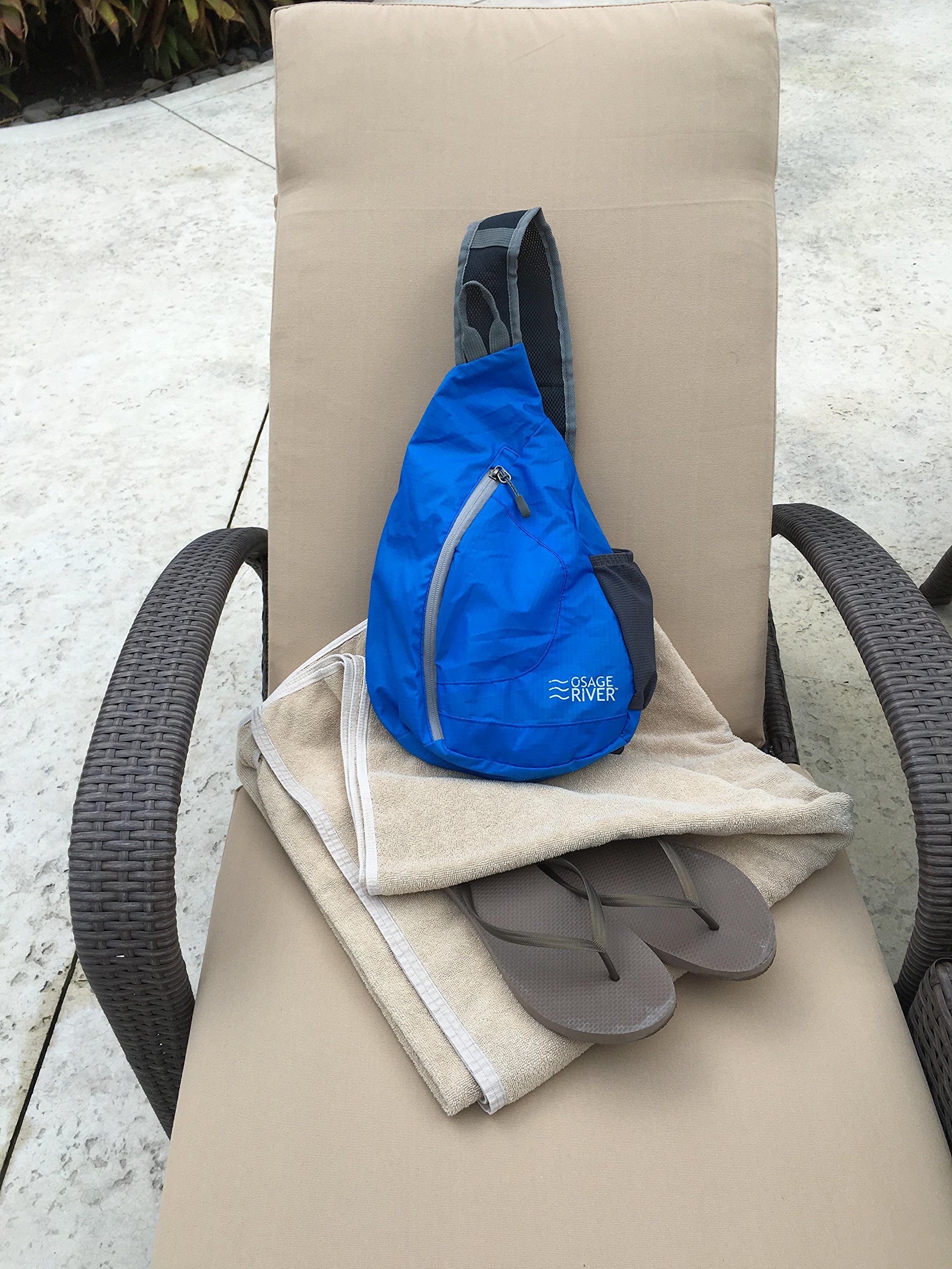 OSAGE RIVER Taber Sling Travel Bag, Foldable Crossbody, Sky Blue