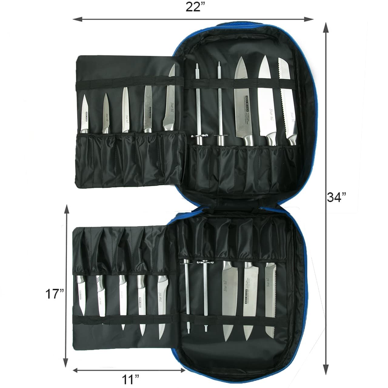 Chef Knife Backpack | Chef Knife Bag | Waterproof Material | Chefs Case with 30+ Pockets for Knives & Utensils | Sturdy Travel Knife Bag | Culinary Gifts For Chefs & Students