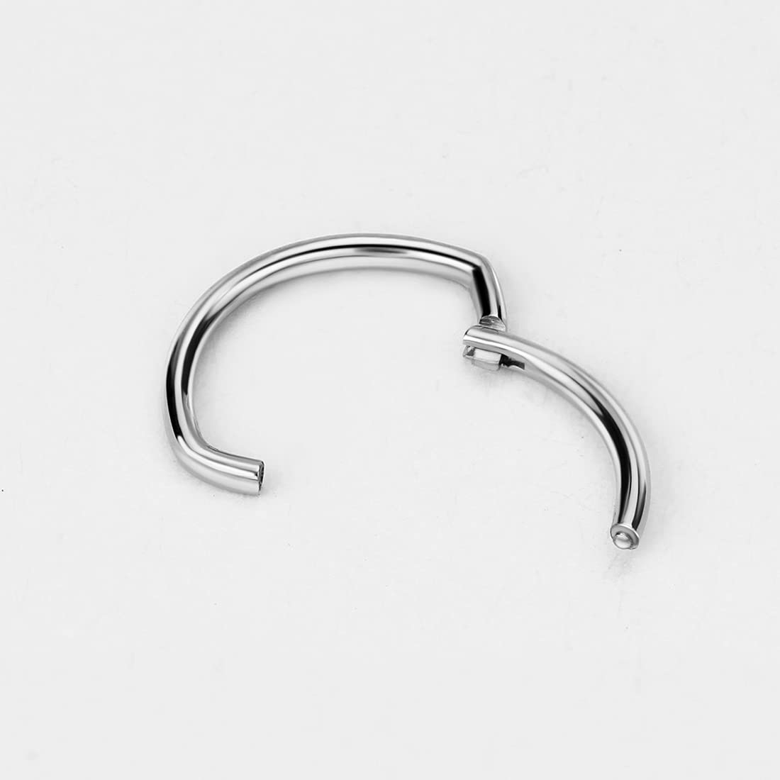 FANSING 16g 8mm Septum Ring for Women - 316L Surgical Steel Septum Clicker in Silver