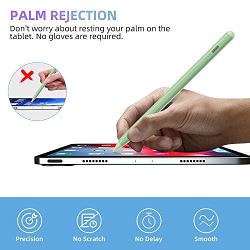 Apple Pencil for iPad Air 5/4/3rd, iPad Pro 11/12.9 Inch - Magnetic Stylus with Palm Rejection & Tilt Sensitivity, Green