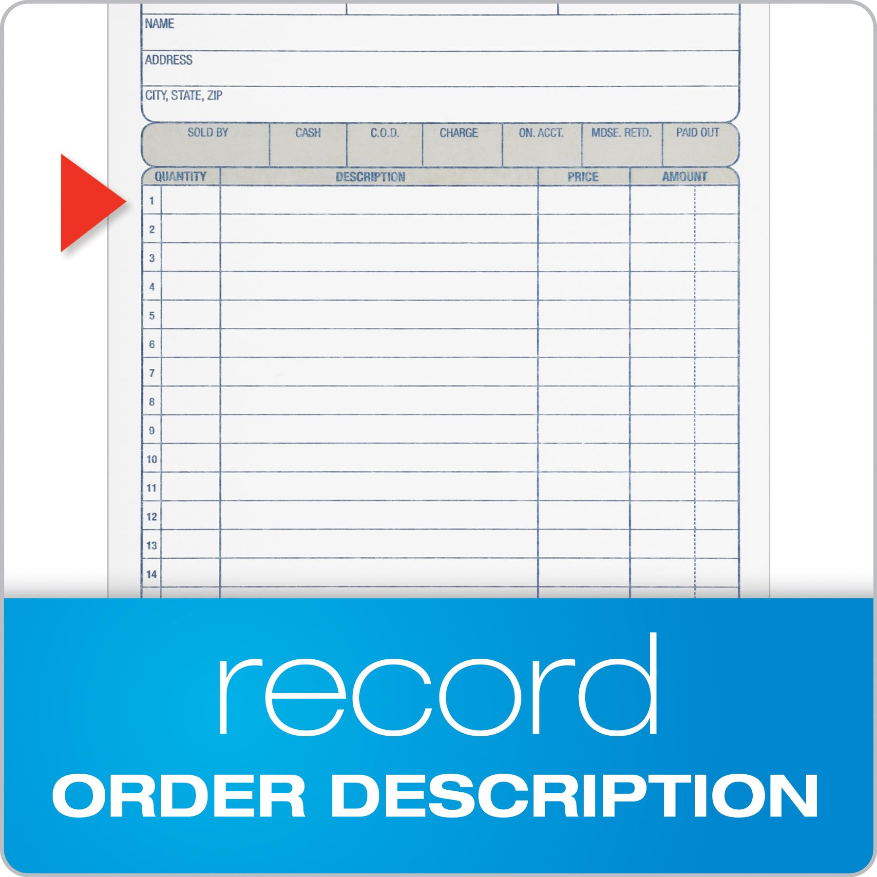 Adams Sales Order Book, 3-Part Carbonless, White/Canary/Pink, 5-9/16" x 8-7/16", 50 Sets (TC5805)