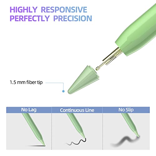 Apple Pencil for iPad Air 5/4/3rd, iPad Pro 11/12.9 Inch - Magnetic Stylus with Palm Rejection & Tilt Sensitivity, Green