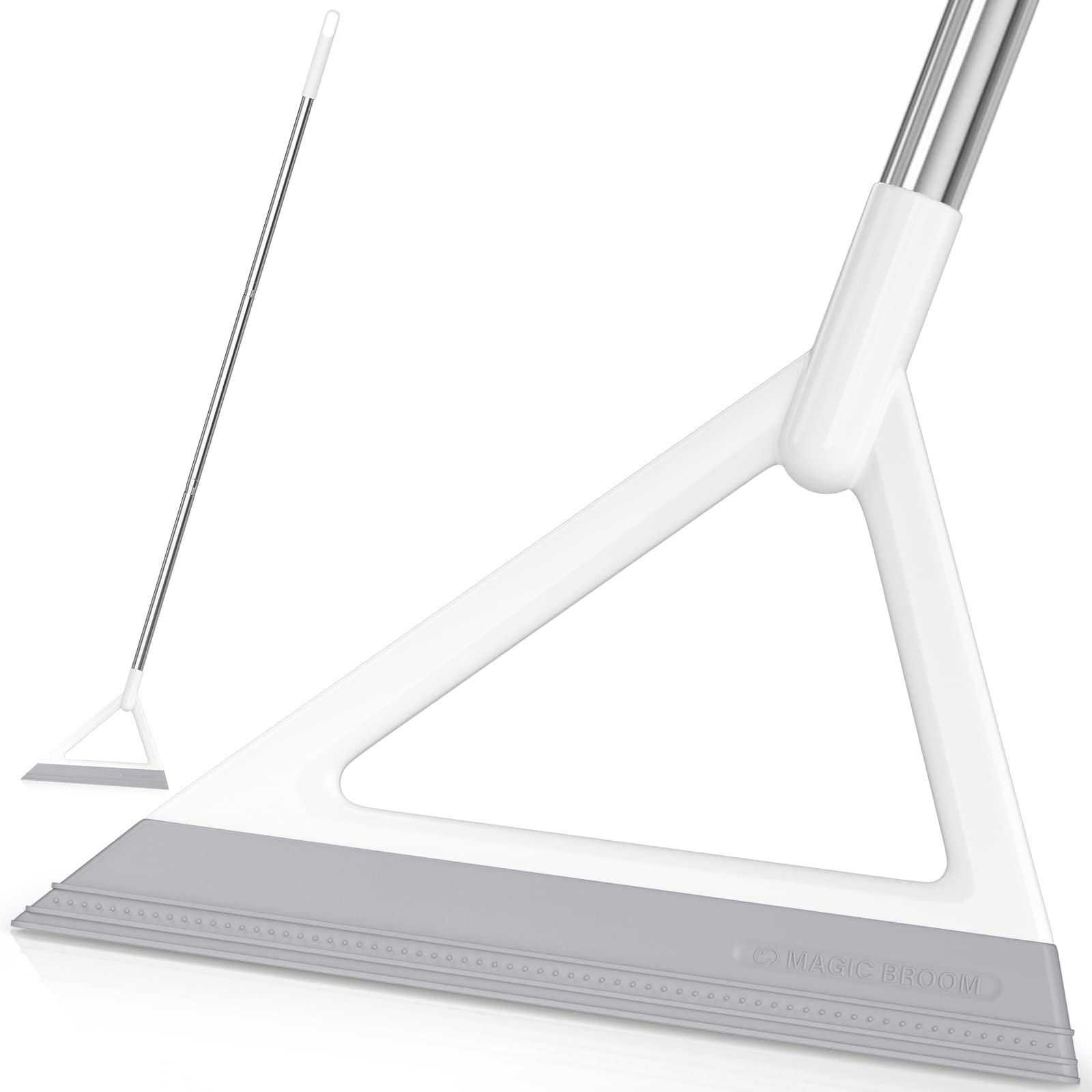 Nodirz Multifunction Magic Broom, 53 INCHES, Modern White Silicone Squeegee Broom for Floor, Glass, Tile, Kitchen, Bathroom, Living Room, Garage