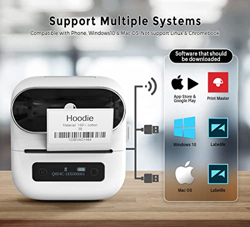 Phomemo M220 Label Maker, Upgrade 3 Inch Barcode Label Printer, Portable Sticker Maker Machine for Barcode, Name, Address, Labeling, Mailing, Home, Office & Small Business, Compatible with Phones&PC