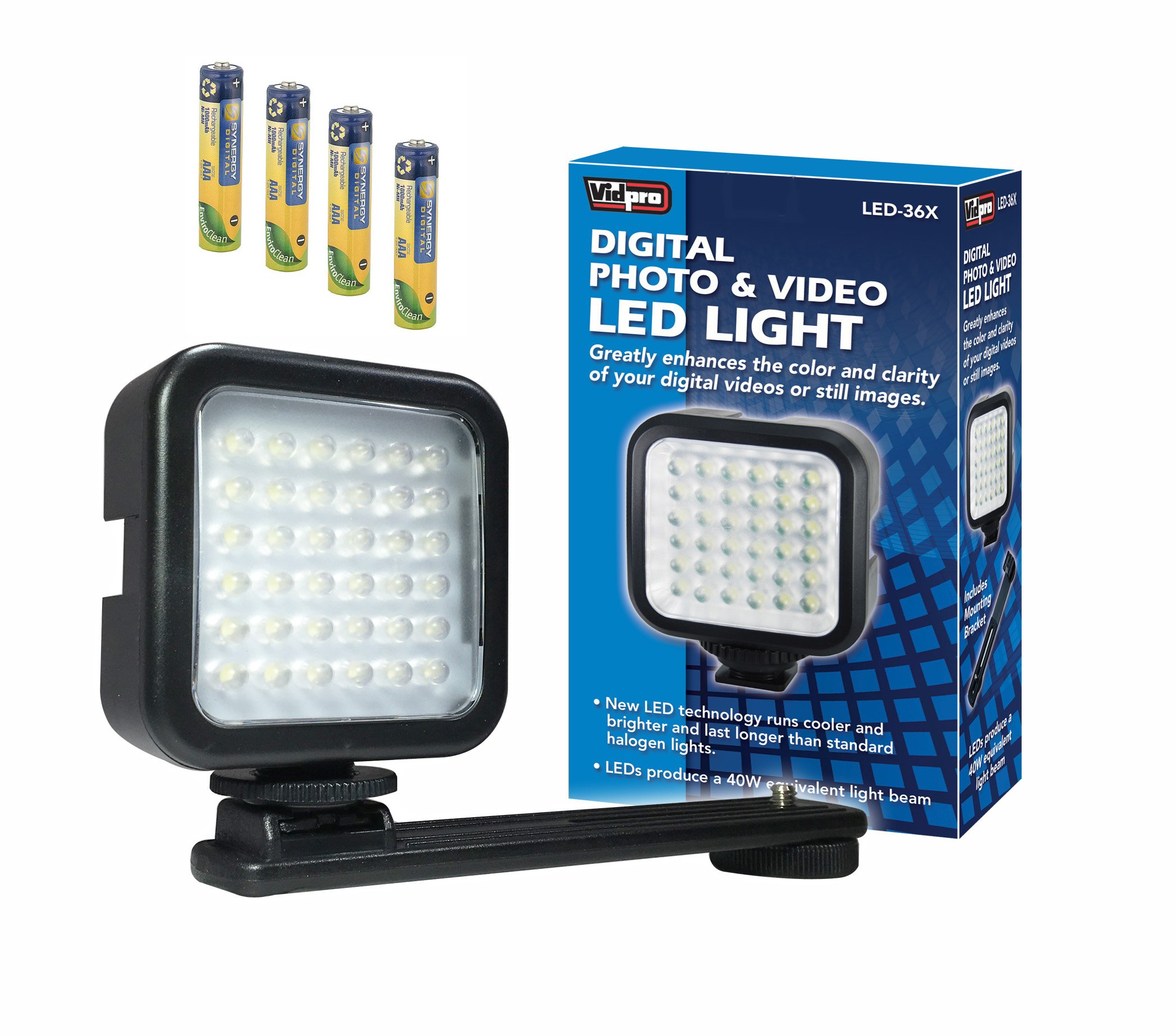 Nikon Coolpix S6900 Digital Camera Lighting LED-36X On-Camera LED Video Light - with a Pack of 4 AAA NiMH Rechargable Batteries - 1000mAh
