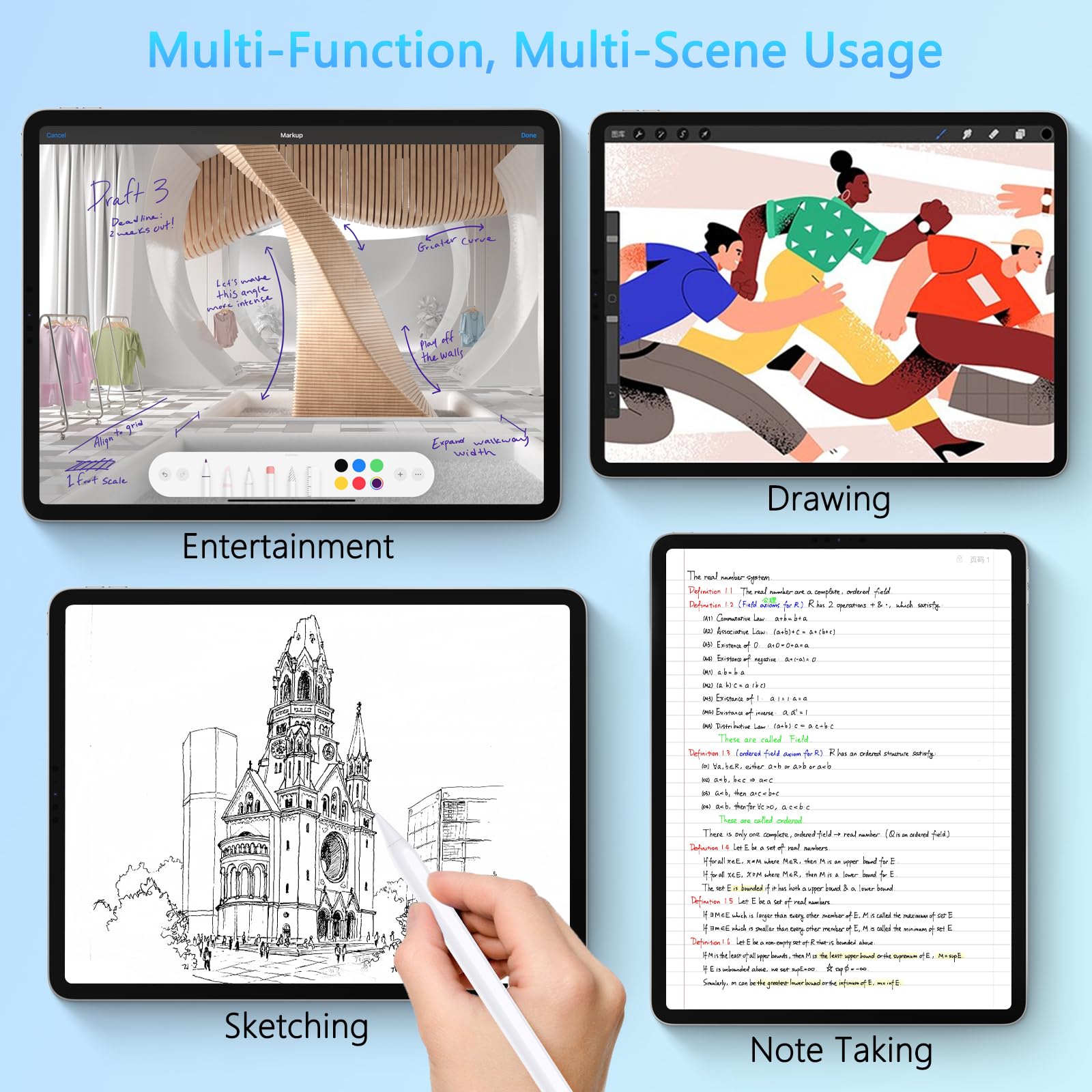 Stylus Pen for iPad 2018-2024, 2X Fast Charge iPad Pencil 2nd Generation Compatible with Apple iPad Pro M4/ Pro 12.9"(6/5/4/3)/ Pro 11"(4/3/2/1), iPad Mini 6/5, iPad Air (M2/5/4/3), iPad (10/9/8/7/6)