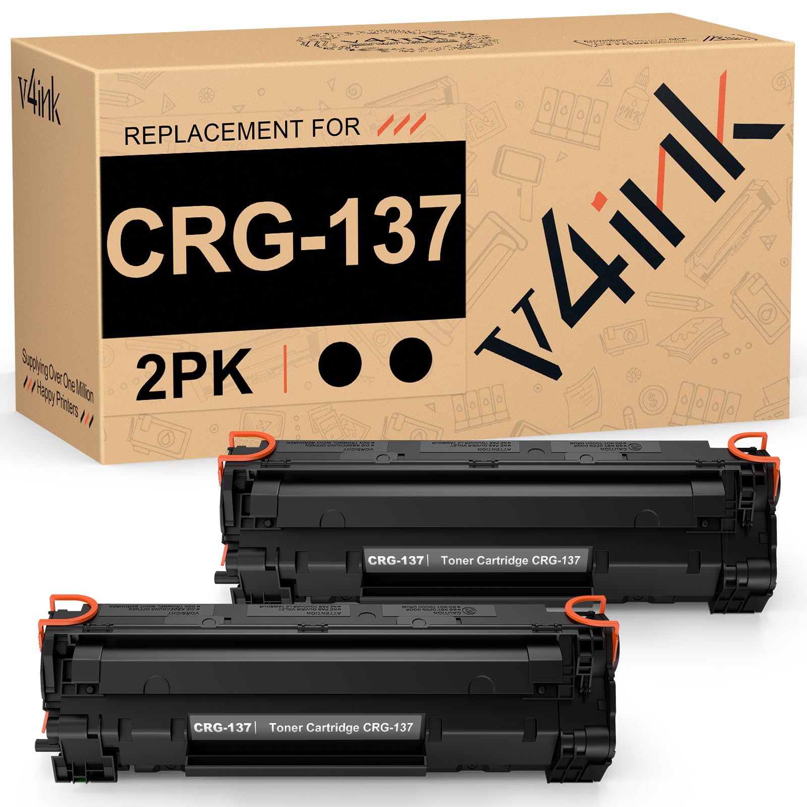 V4INK New Compatible CRG 137 Toner Cartridge Replacement for Canon 137 for Canon imageCLASS D570 MF216N MF244DW MF247DW MF249DW MF232W MF236N MF237w MF229DW MF227DW MF212W MF217W LBP151DW Black 2 Pack