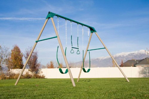 Lifetime 290038 Heavy Duty A-Frame Metal Swing Set, Earthtone