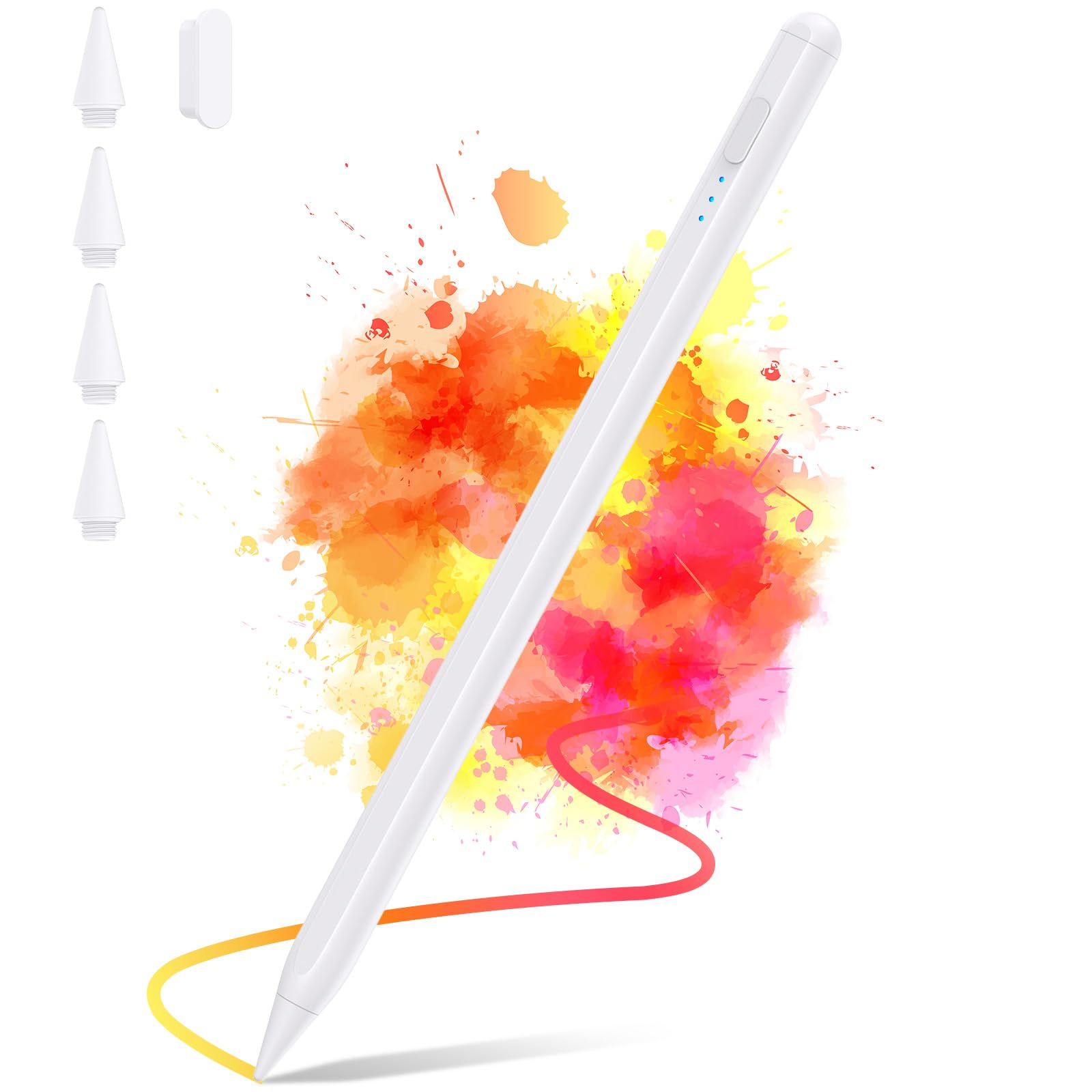 Stylus Pen for iPad 2018-2024, 2X Fast Charge iPad Pencil 2nd Generation Compatible with Apple iPad Pro M4/ Pro 12.9"(6/5/4/3)/ Pro 11"(4/3/2/1), iPad Mini 6/5, iPad Air (M2/5/4/3), iPad (10/9/8/7/6)