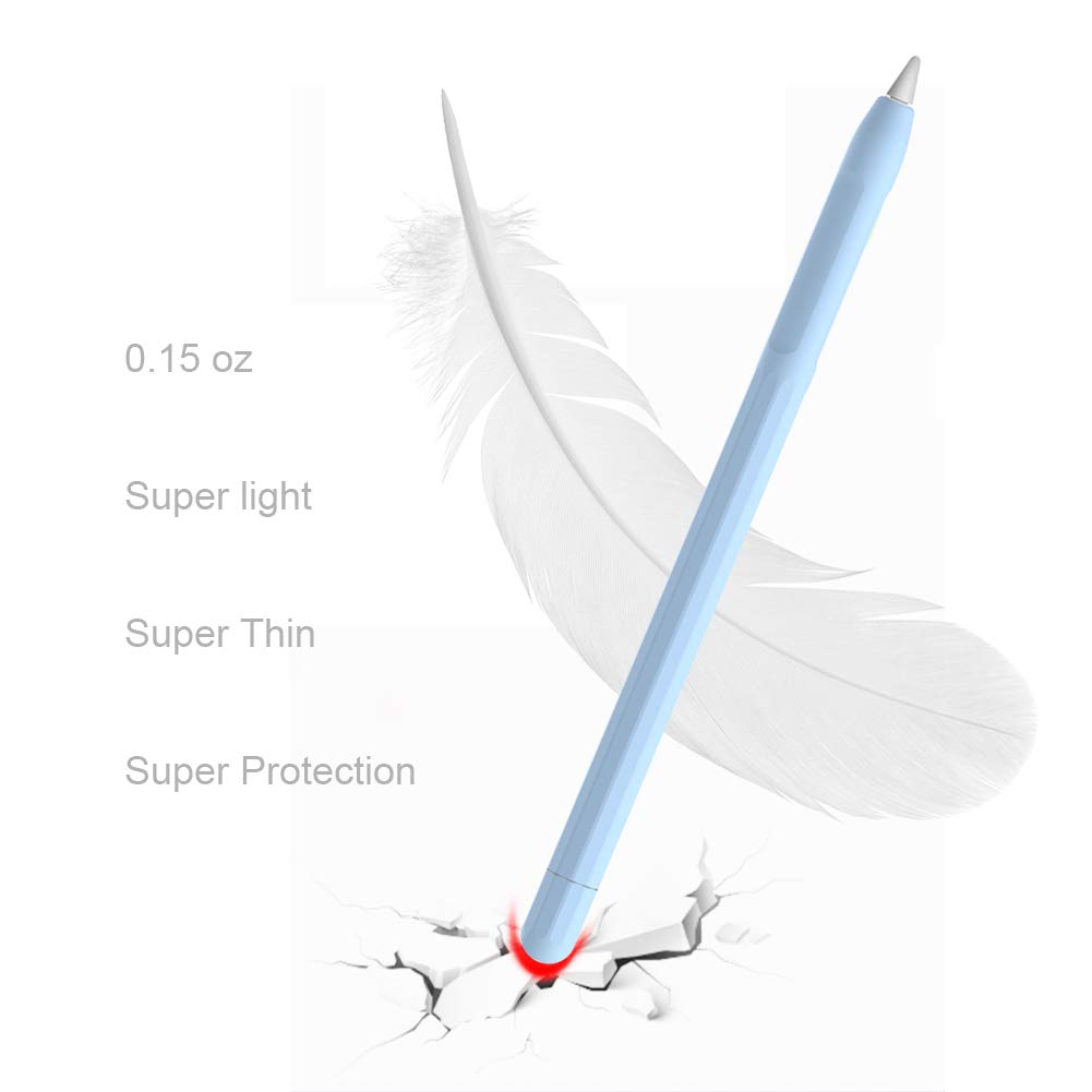 YINVA Case, Grip, Accessories Holder for Apple Pencil 1st Generation, Cover Sleeve with Protective Nib Cover for iPad Pencil(Blue)
