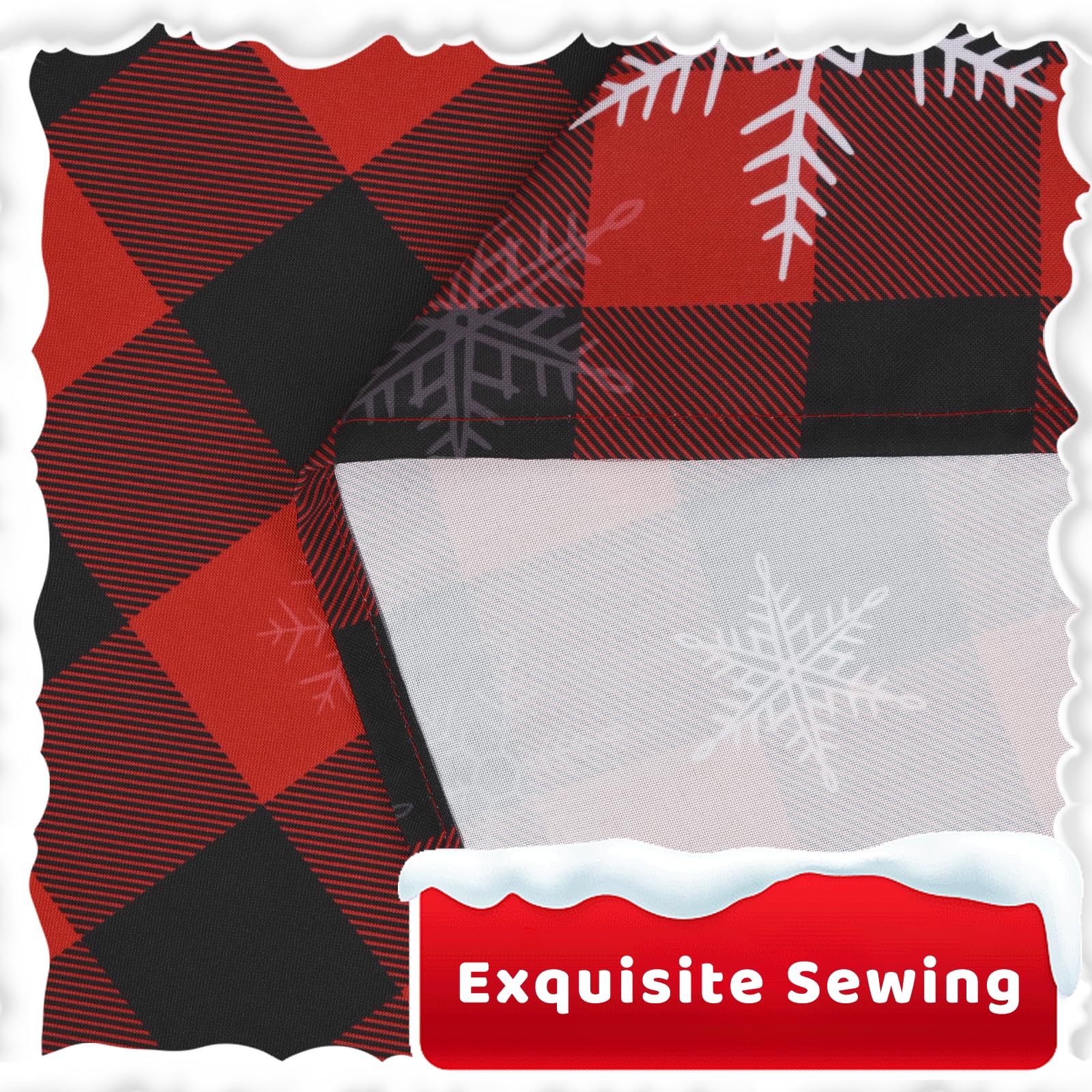 Alishomtll Christmas Tablecloth Oval 60x84 Inch, Red and Black Checkered Table Cloth Oval Tables for Christmas Decor, Snowflake Waterproof Table Decorations