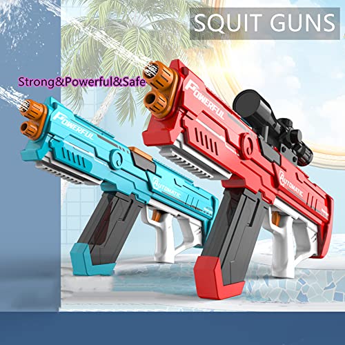 JCWH Electronic Powerful Water Gun,Electric Squirt Gun, with ABS Material 1100cc Large Capacity Strong 49 Ft Long Rang Shooting for Summer Water Toys Gun Kids Adults