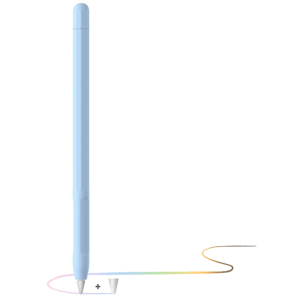 YINVA Case, Grip, Accessories Holder for Apple Pencil 1st Generation, Cover Sleeve with Protective Nib Cover for iPad Pencil(Blue)