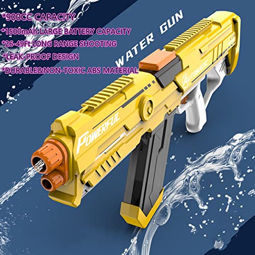 JCWH Electronic Powerful Water Gun,Electric Squirt Gun, with ABS Material 1100cc Large Capacity Strong 49 Ft Long Rang Shooting for Summer Water Toys Gun Kids Adults