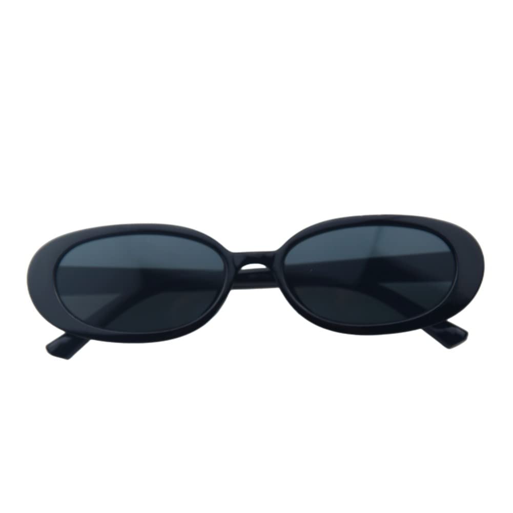 Unisex Sunglasses Retro Black Grey Drive Holiday Oval Non-Polarized UV400