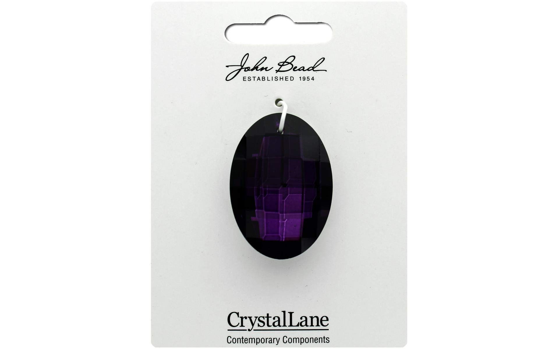 John Bead Crys Ln Facet Oval 27x37mm Amtheyst