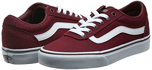 Vans Women's Ward Sneaker, Red ((Canvas) Burgundy Olq), 8.5